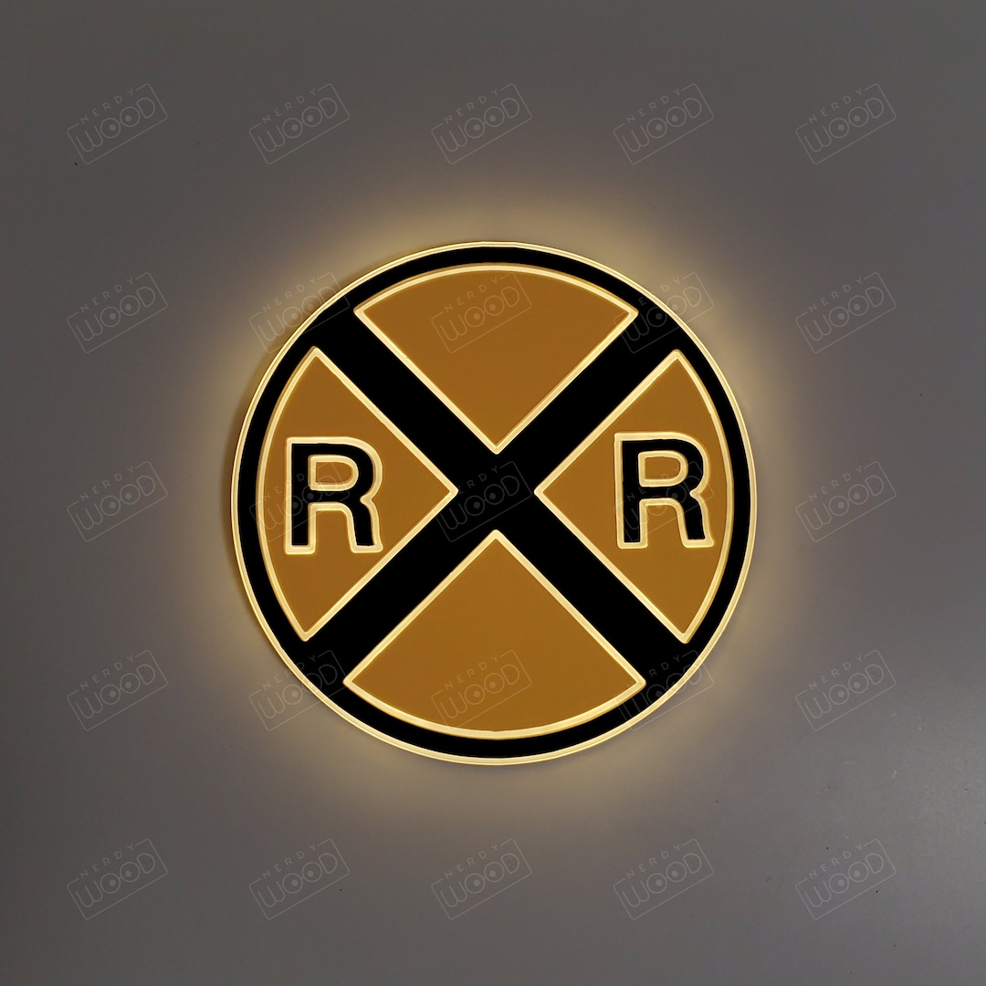 Railroad Crossing Warning Edge Lit LED Sign , Neon Like , Railroad ...
