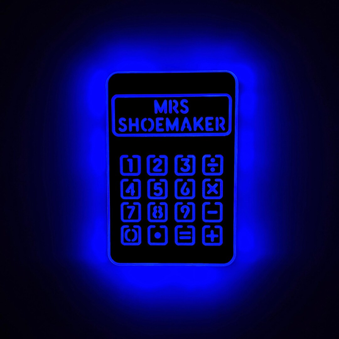Calculator Name Light up Wall Sign, Neon Like, Calculator Light, Edge ...