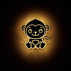 Cute Monkey Light Sign , Neon Like, Monkey Night Light, Edge Lit LED ...