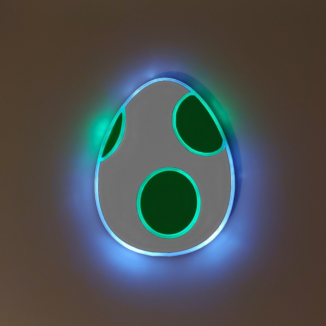 Yoshi Egg Sign , Neon Like , Yoshi Egg Light Art , Wall Decor, Night ...