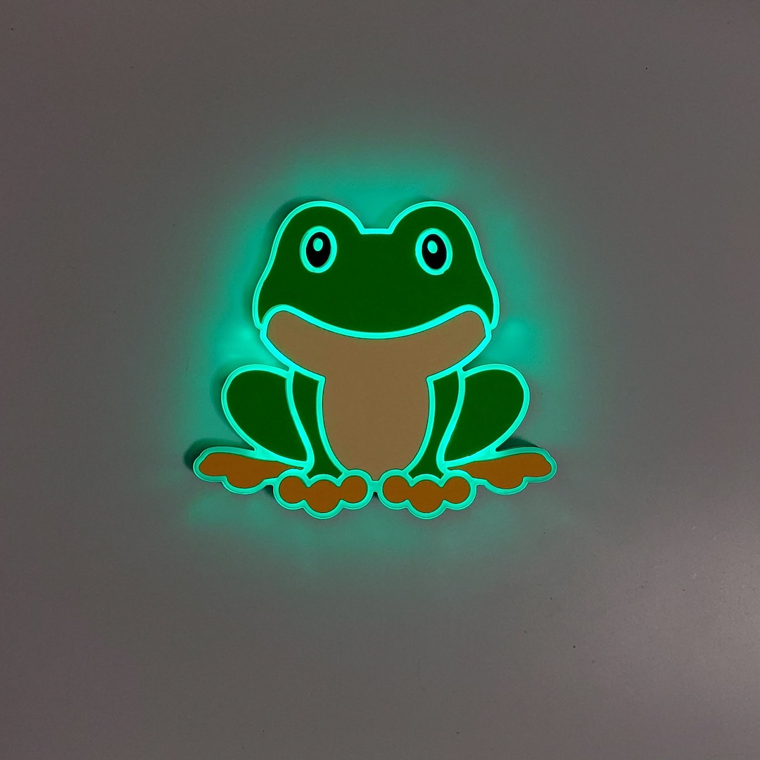 Cute Frog Light Sign, Frog Neon Like, Frog Night Light, Edge Lit LED ...