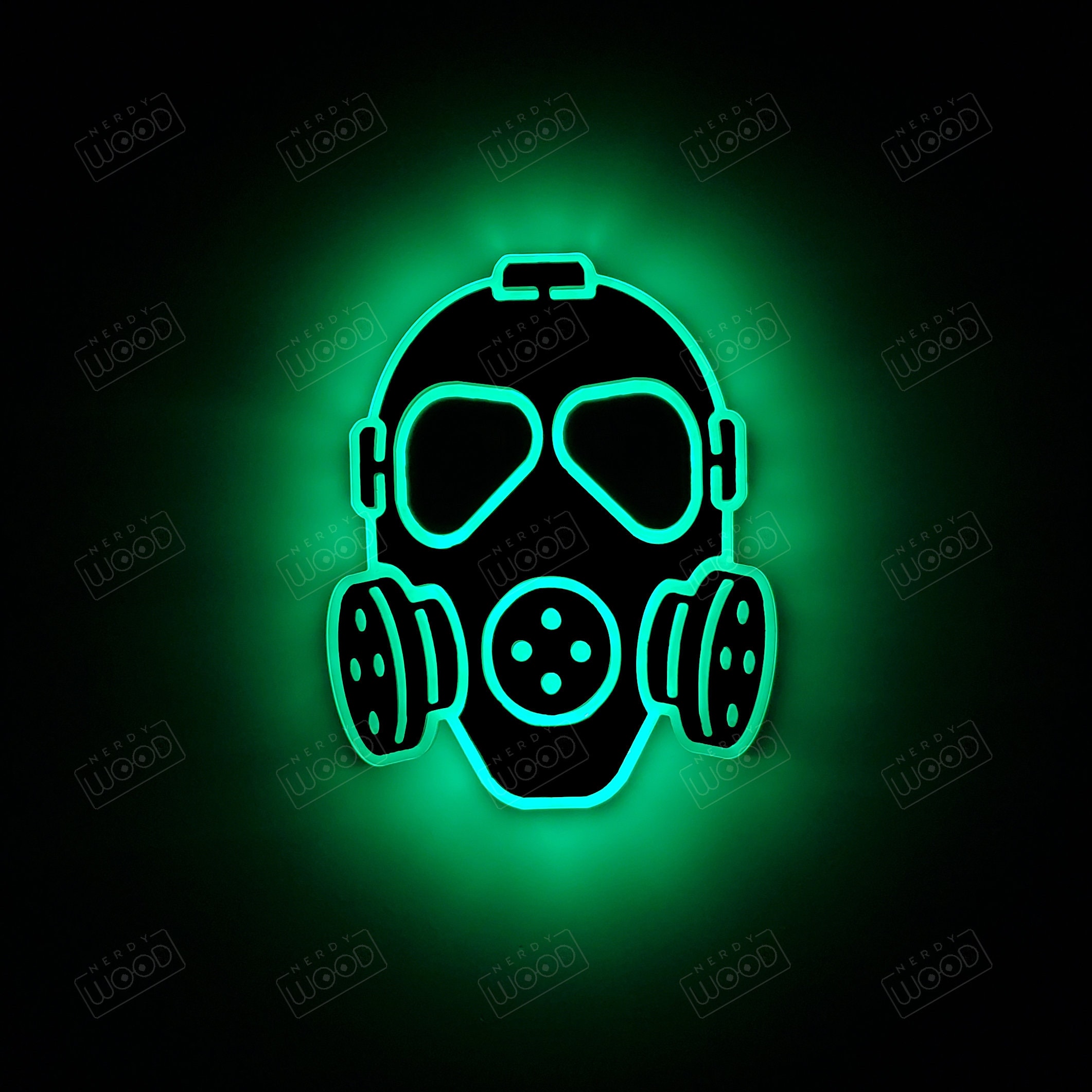 Edge Lit Gas Mask LED Sign: Neon Style Skull Night Light - Etsy