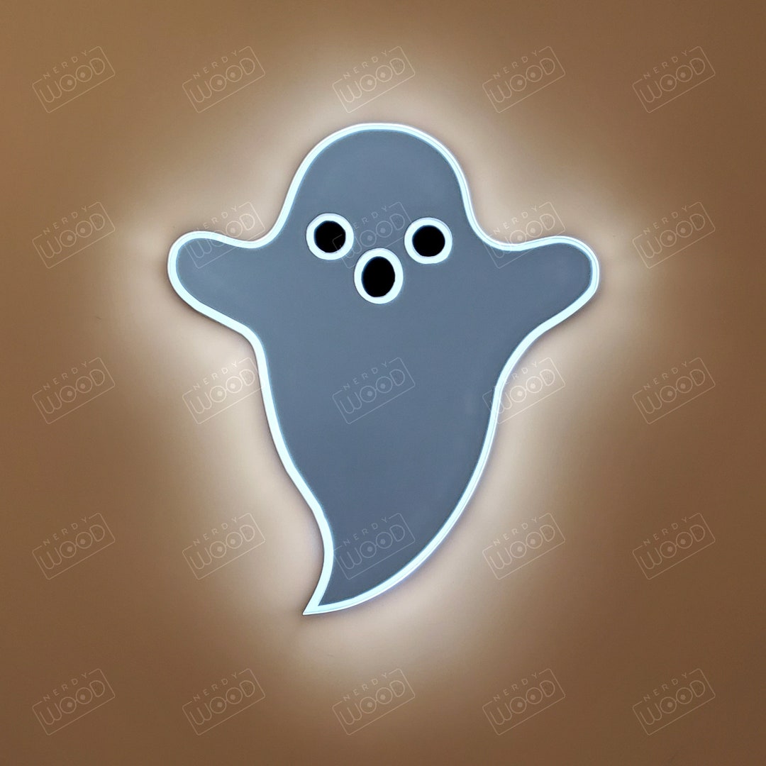 Ghost T Sign , Neon Like , LED , Light , Wall Decor, Night Light, Edge ...