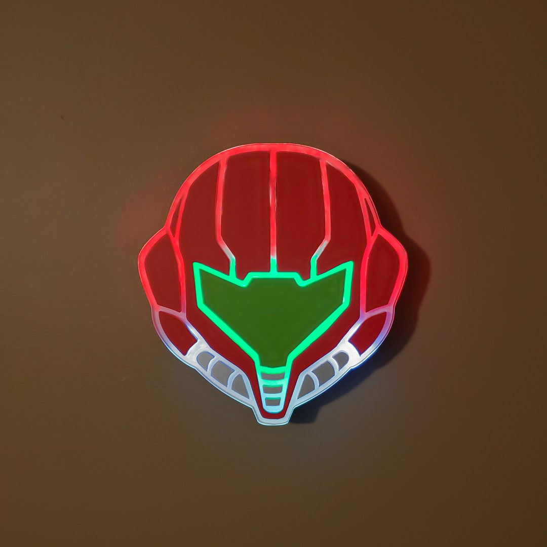 Metroid Samus Sign , Neon Like , LED , Light , Wall Decor, Night Light ...