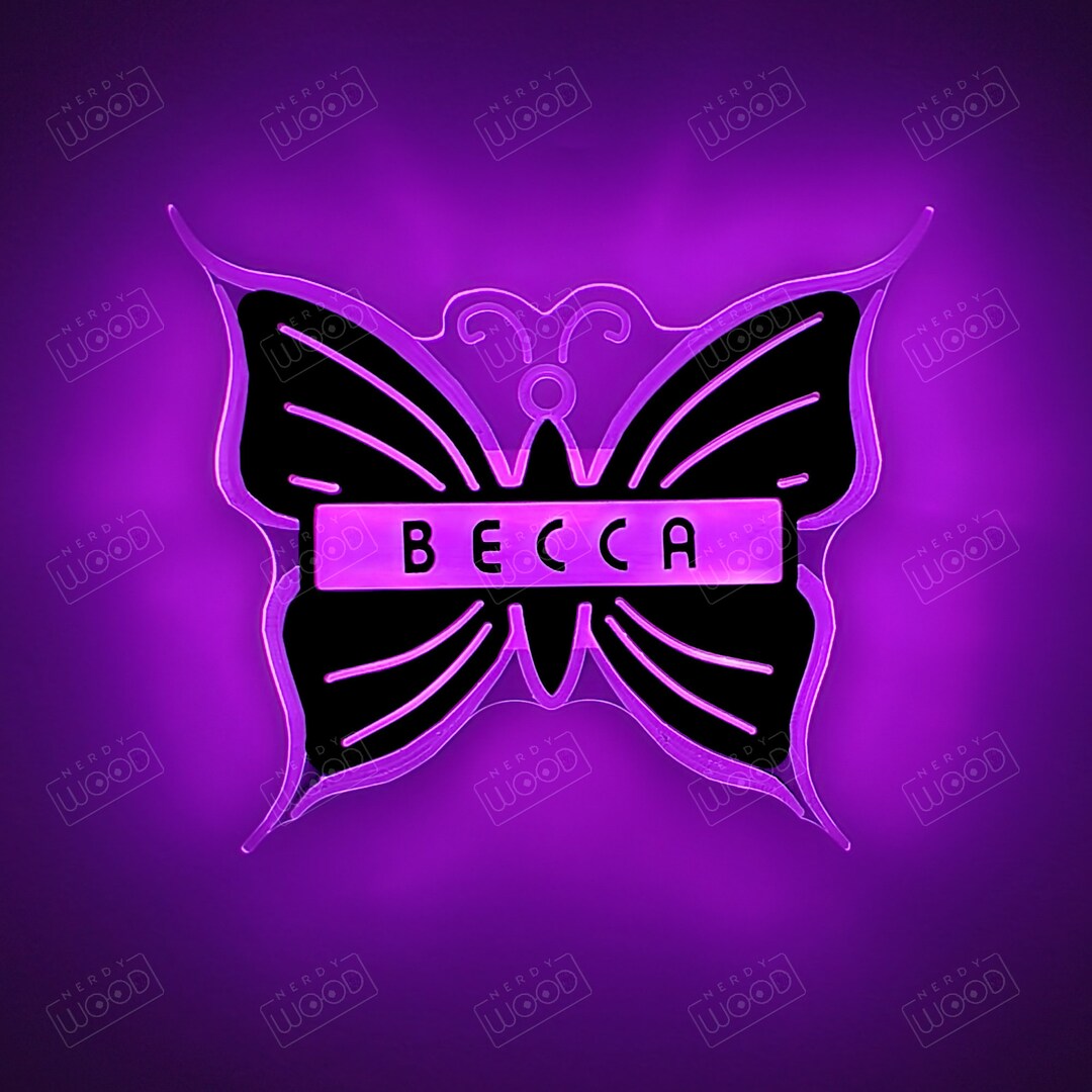 Butterfly Sign Personalized Edge Lit LED, Neon Like , LED , Light-up ...