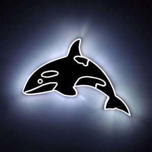 Orca Whale Light up Sign , Neon Like , LED , Killer Whale Decor, Night ...