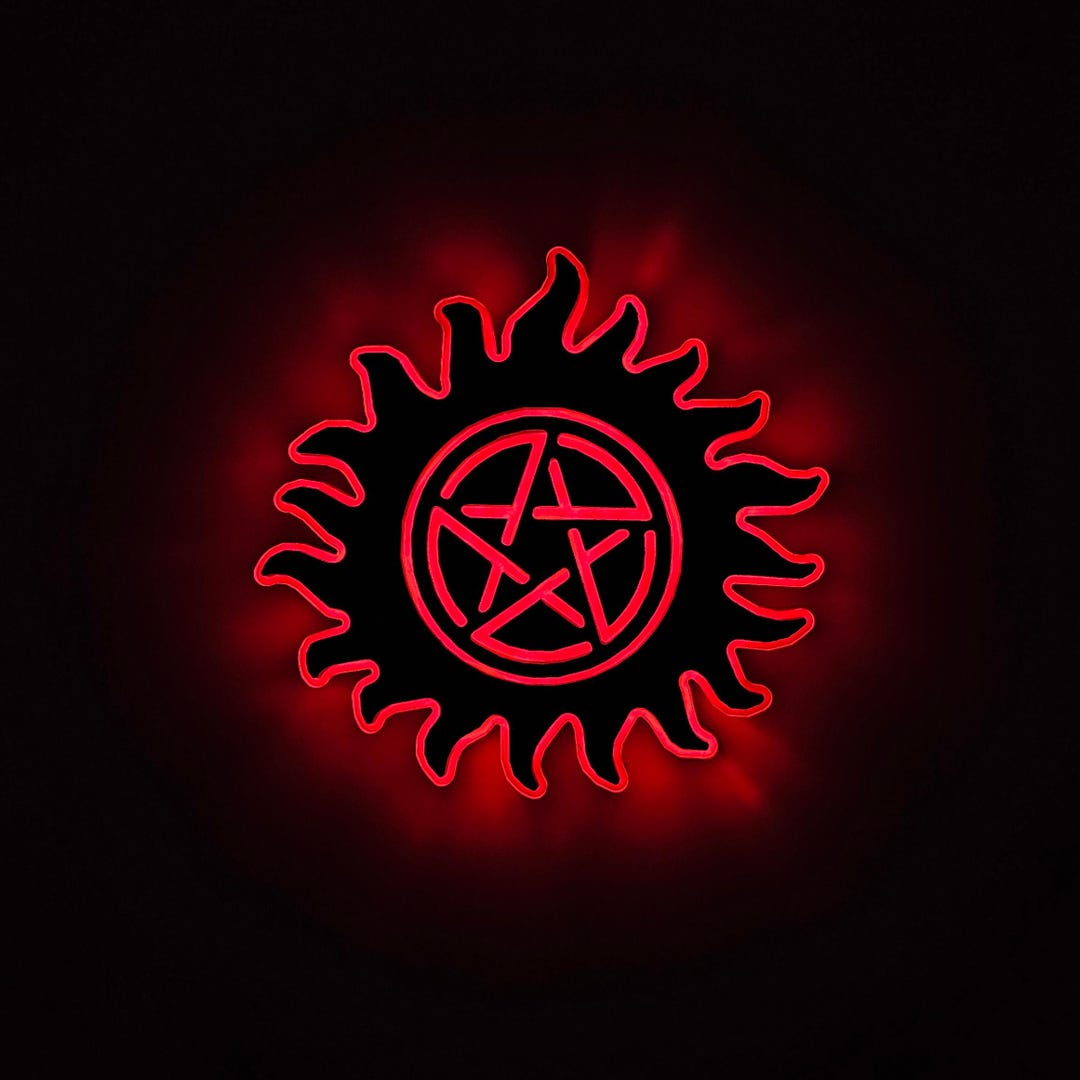 Anti Possession Symbol: Edge Lit LED Supernatural Art Sign - Etsy