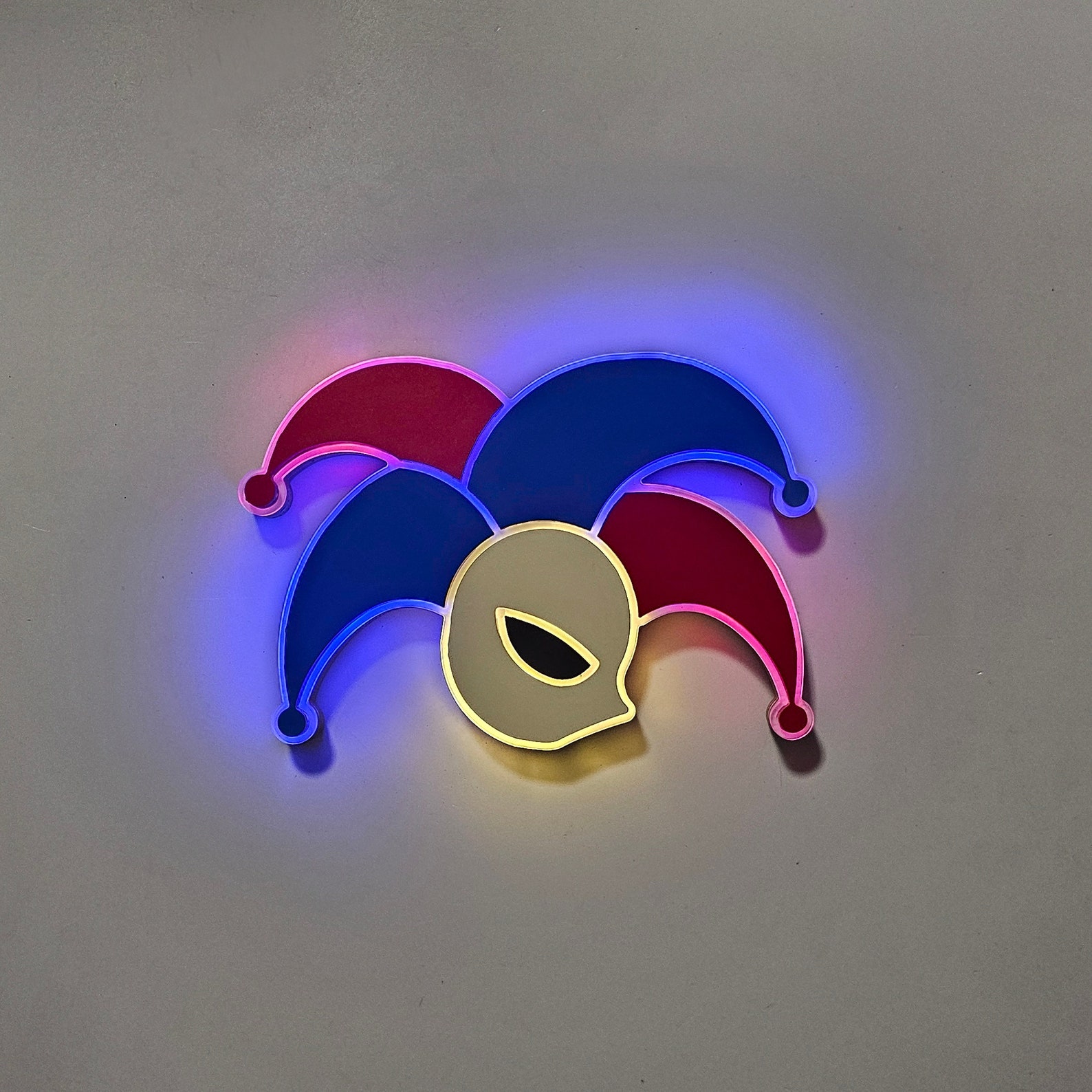 Edge Lit Jester LED Sign: Joker Night Light, Wall Decor - Etsy