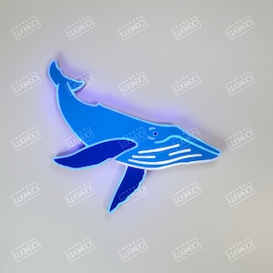 Whale Light up Sign , Neon Like , LED , Whale Decor, Night Light ...