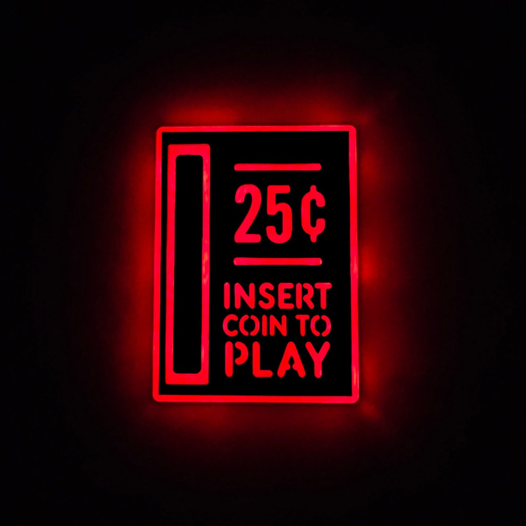 Edge Lit Arcade Sign: Insert Coin LED Light - Etsy