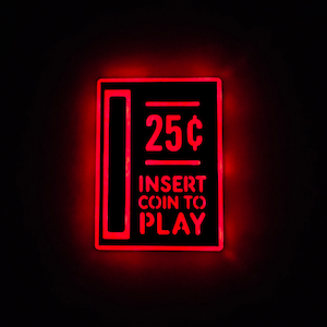 Edge Lit Arcade Sign: Insert Coin LED Light - Etsy
