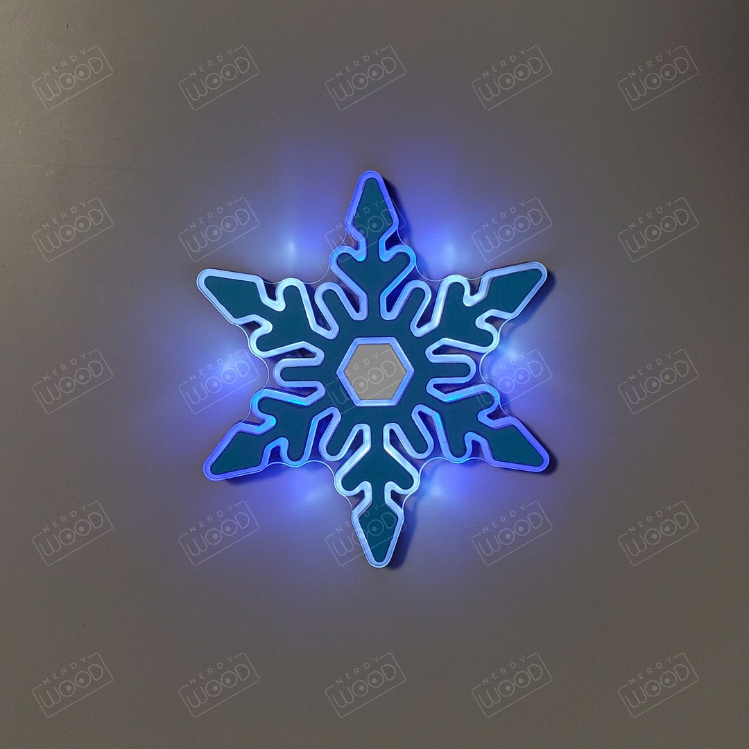 Christmas Snowflake Sign , Neon Like, Snowflake Light, Nerdywood, Edge ...