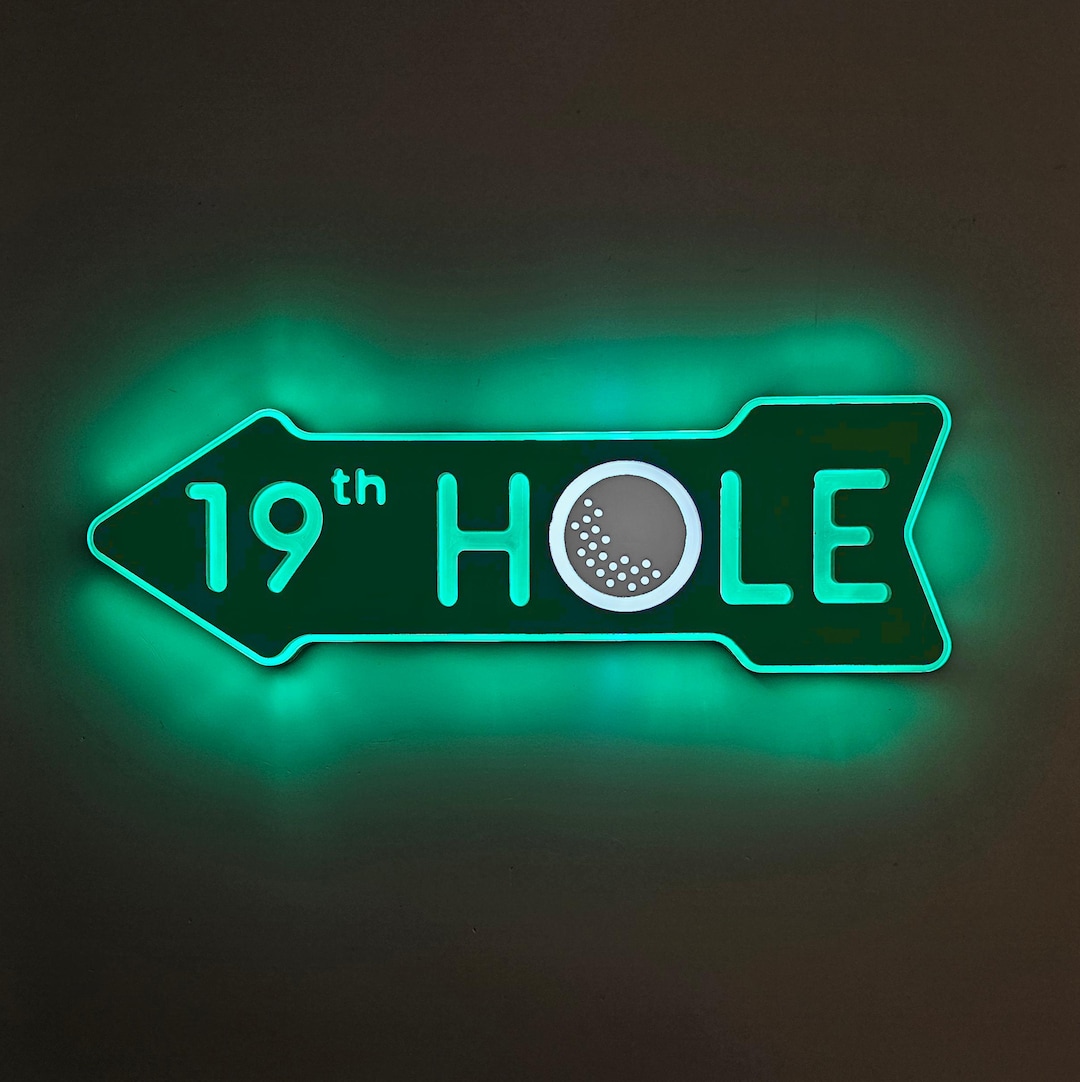Golf Arrow LED Sign: 19th Hole Edge Lit Art - Etsy