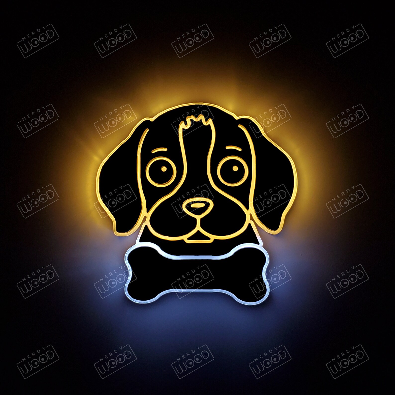 Beagle Light up Wall Sign Neon Like Beagle Night Light - Etsy