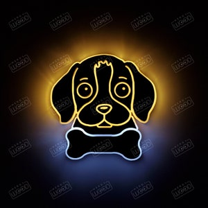 Beagle Light up Wall Sign , Neon Like, Beagle Night Light, Edge Lit LED ...