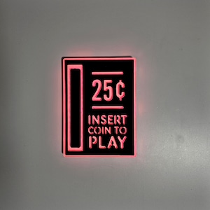 Edge Lit Arcade Sign: Insert Coin LED Light - Etsy