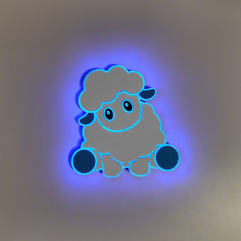 Cute Sheep Light Sign, Sheep Neon Like, Sheep Night Light, Edge Lit LED ...