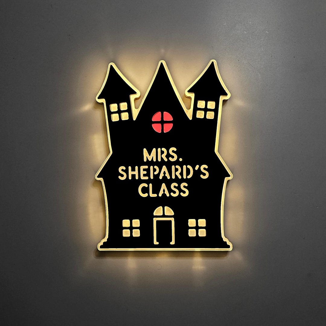 Haunted House Light up Wall Sign, Neon Like, Halloween Night Light ...