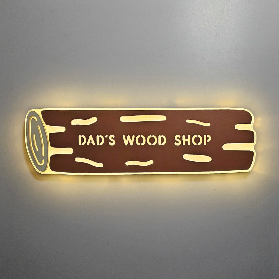 Wood Shop Light up Wall Sign, Neon Like, Wood Shop Light, Edge Lit LED ...
