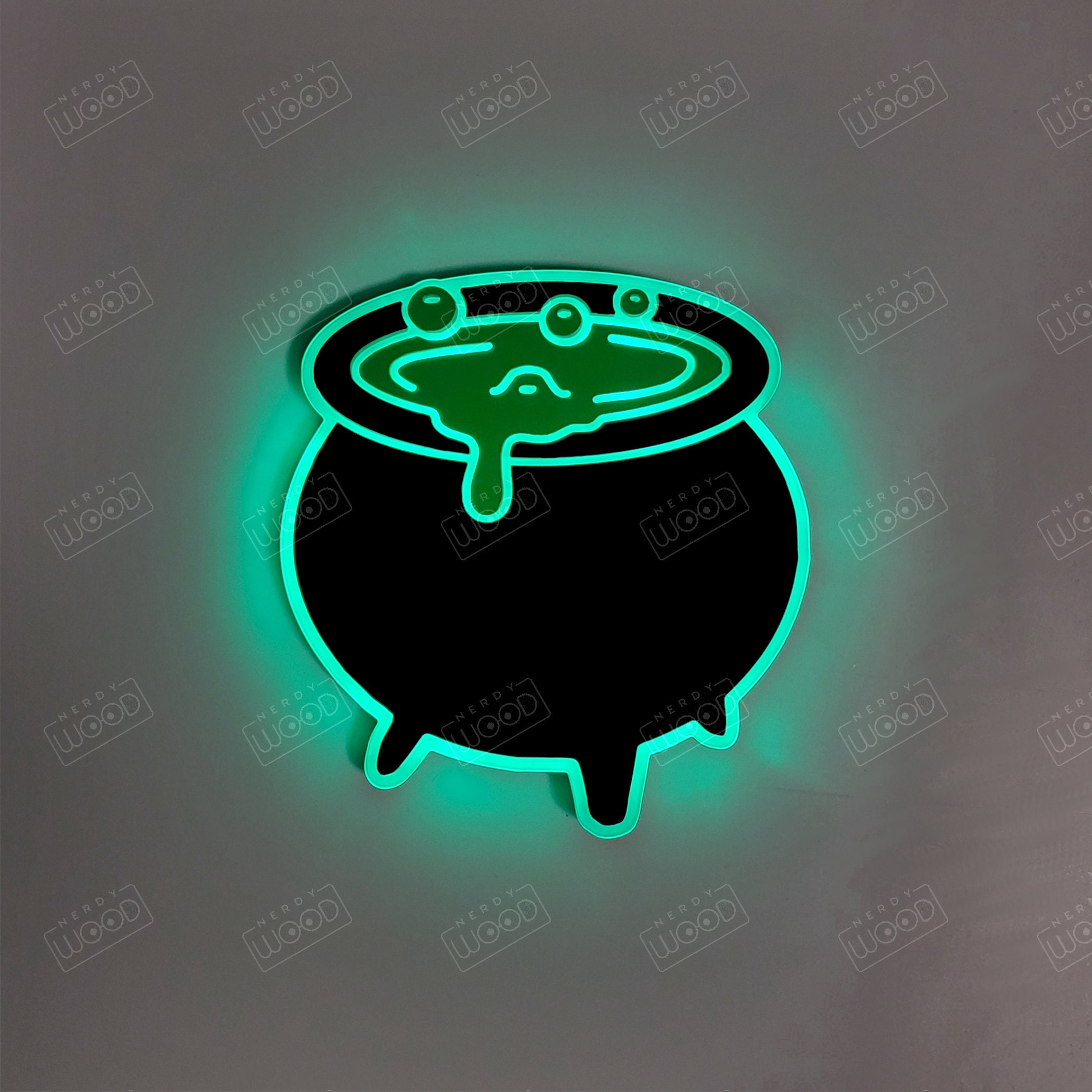 Halloween Cute Witch Cauldron Sign Neon Like Witch Cauldron - Etsy