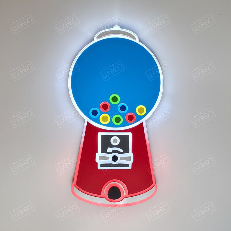 Gumball Machine Sign Neon Like LED Wall Decor Night - Etsy