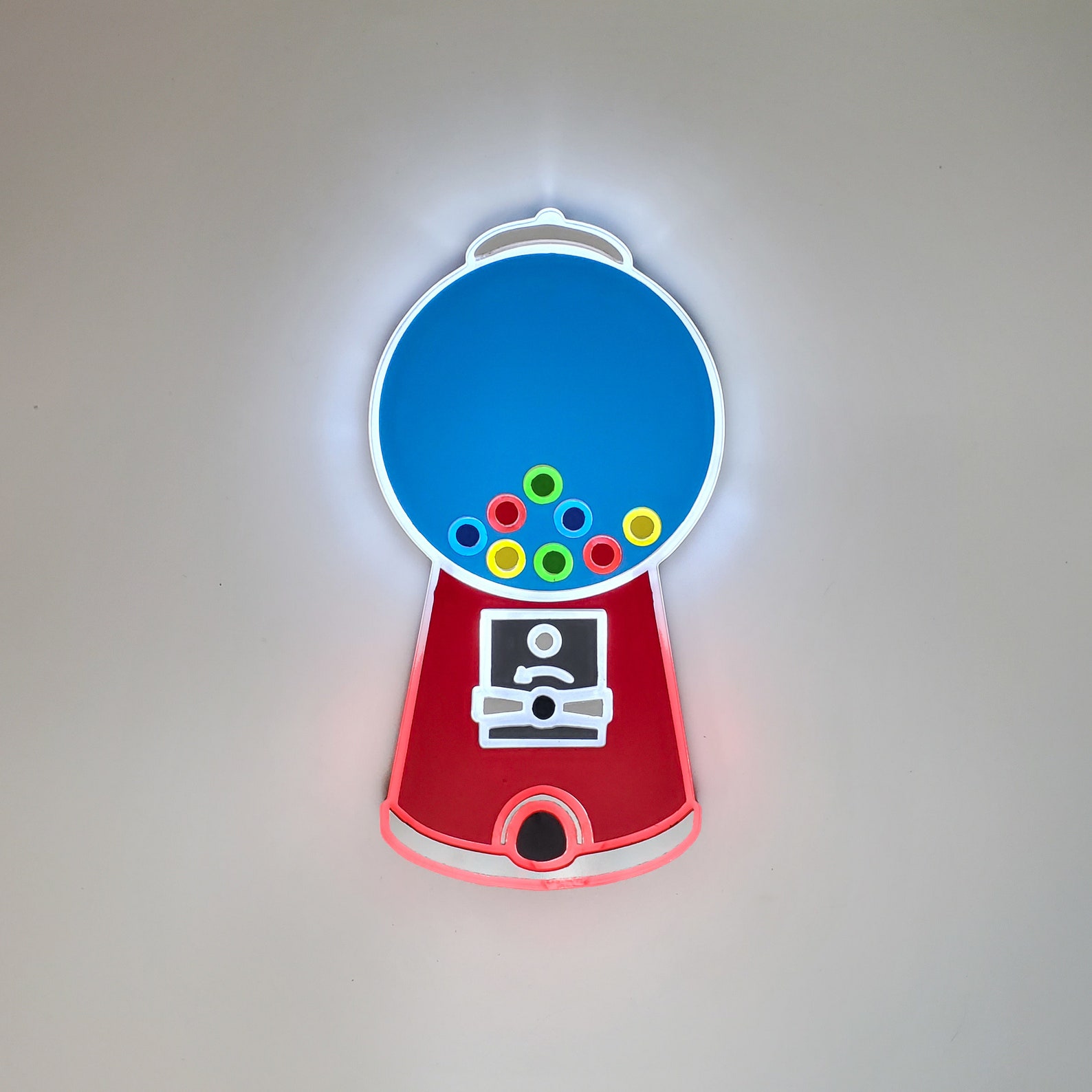 Gumball Machine Sign Neon Like LED Wall Decor Night | Etsy