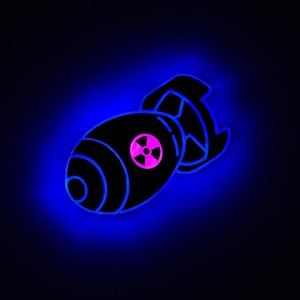 Nuclear Bomb Edge Lit LED Sign , Neon Like , Arcade Light Sign, Nuke ...