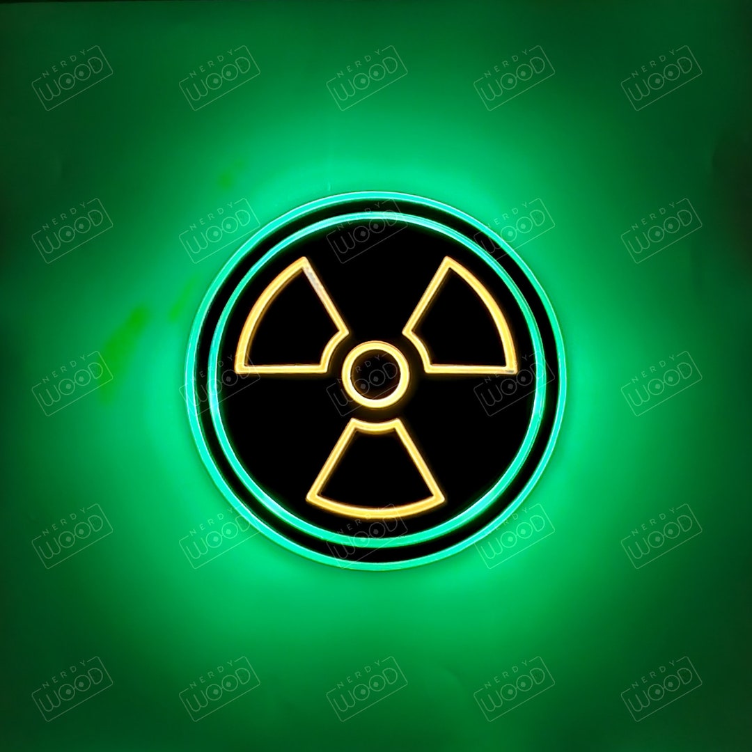 Radiation Symbol Warning Edge Lit LED Sign , Neon Like , Arcade Light ...