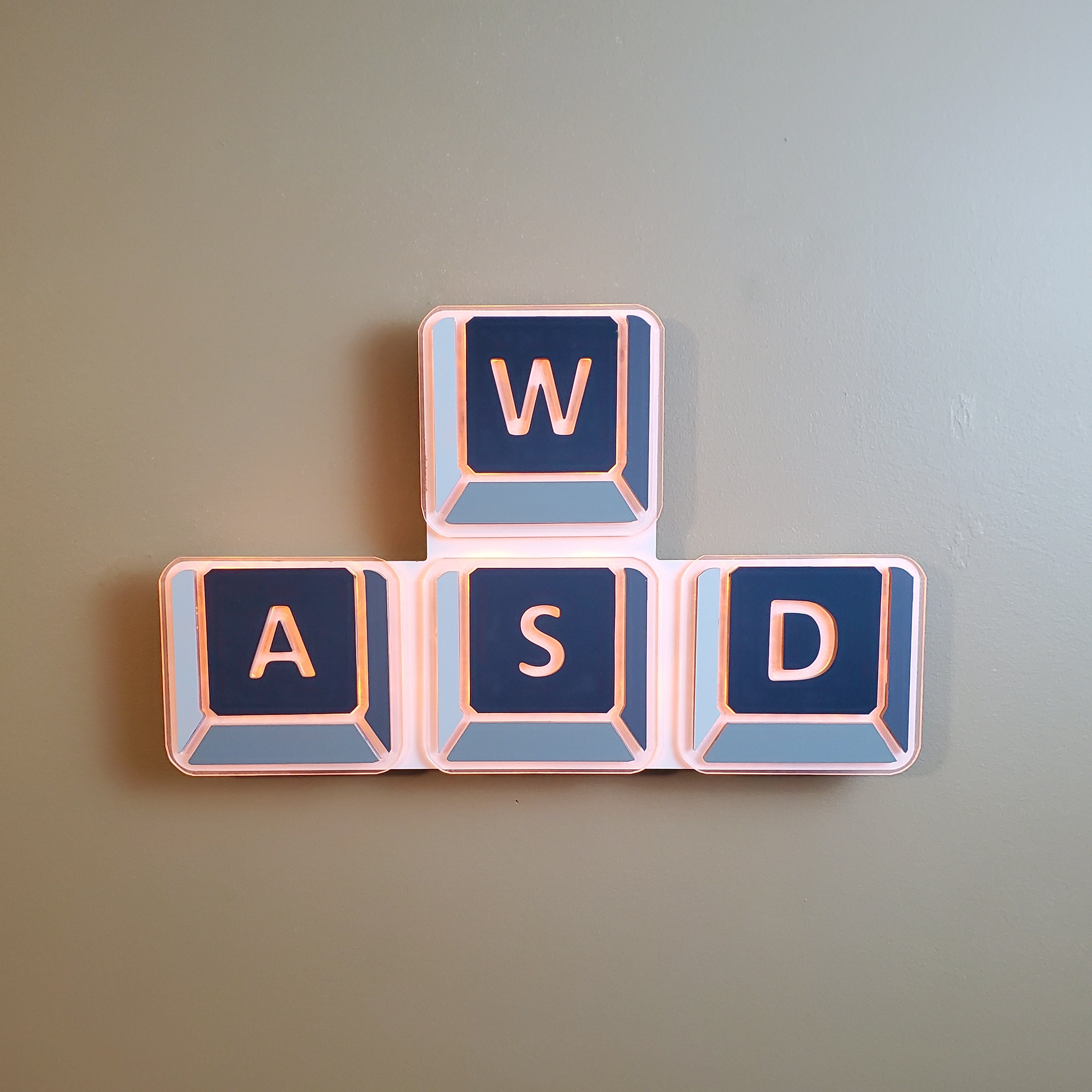 WASD Keys Edge Lit LED Sign Neon Like LED Arcade - Etsy