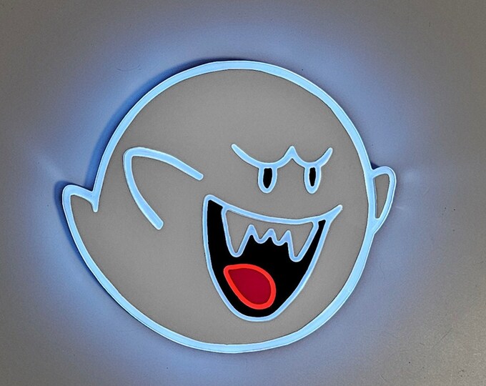 Neon Sign Acrylic Neon Sign King Boo Ghost Face LED Neon Light Fun ...