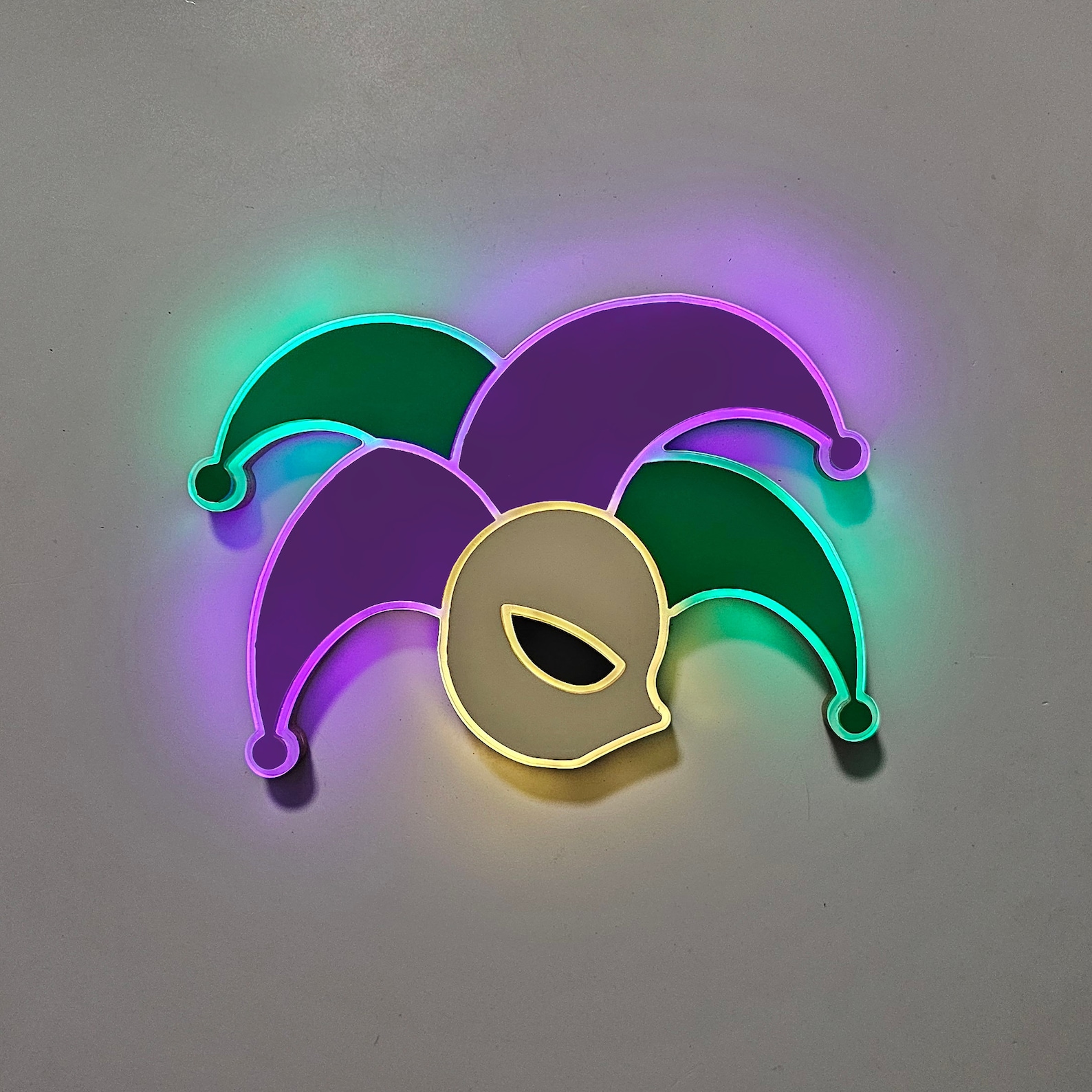 Edge Lit Jester LED Sign: Joker Night Light, Wall Decor - Etsy