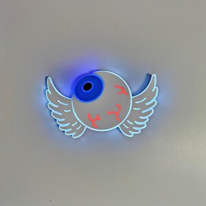Winged Eyeball Sign, Neon Like, Winged Eye Ball Night Light, Edge Lit ...