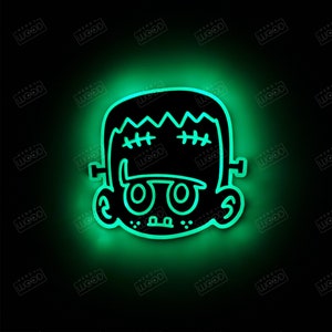 Halloween Frankenstein LED Sign, Neon-like, Edge Lit, Halloween Art - Etsy