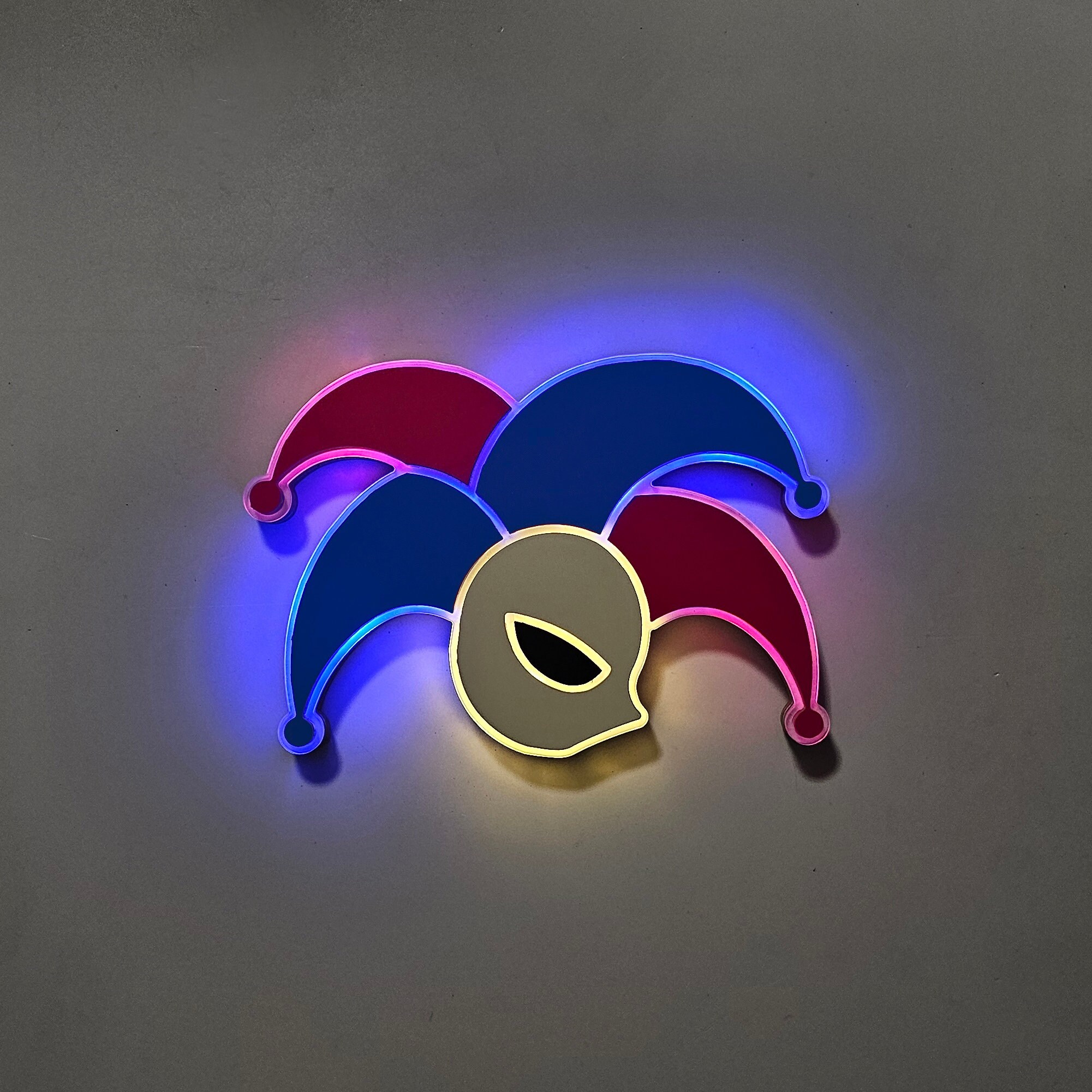 Edge Lit Jester LED Sign: Joker Night Light, Wall Decor - Etsy