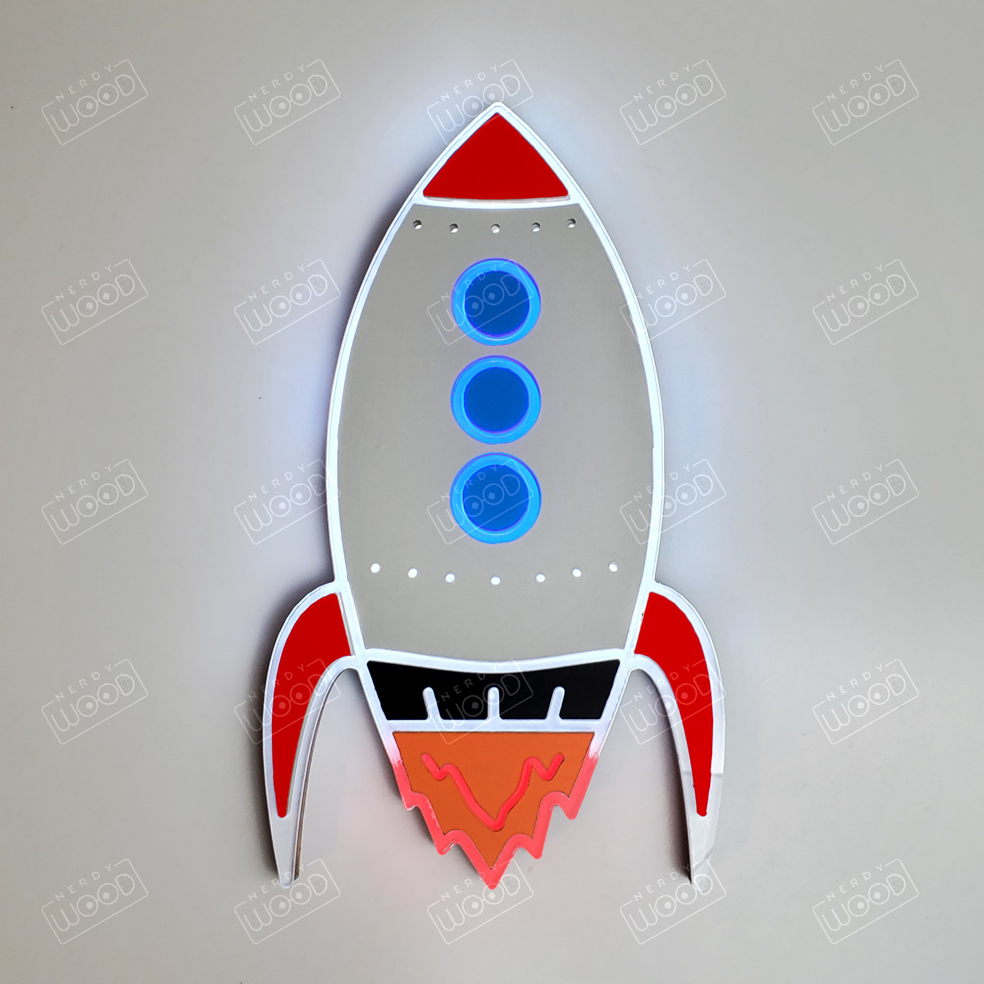 Rocket Ship Sign Neon Like LED Wall Decor Night Light - Etsy