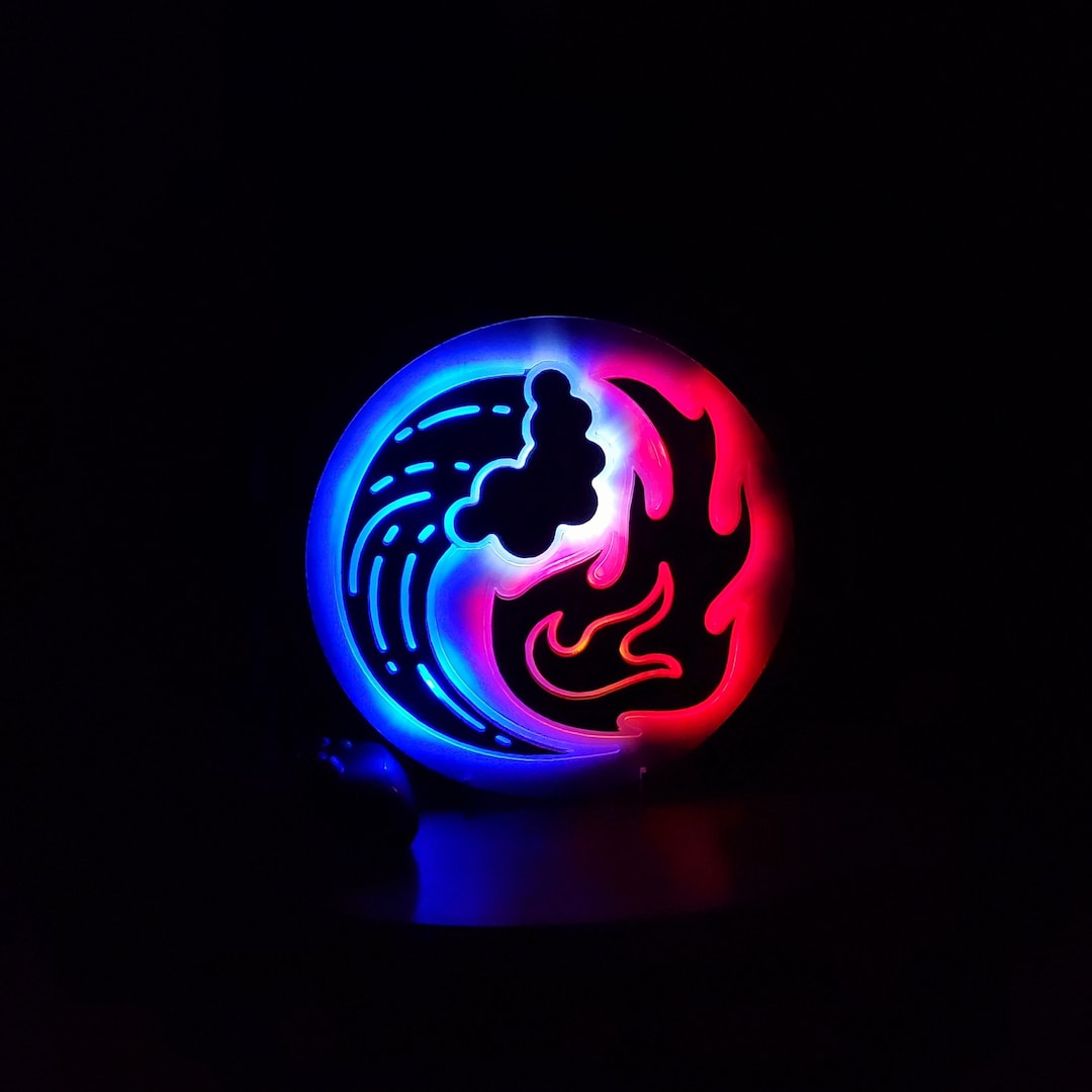 Yin Yang Fire and Air Edge Lit LED Sign , Neon Like , LED , Zen , Light ...
