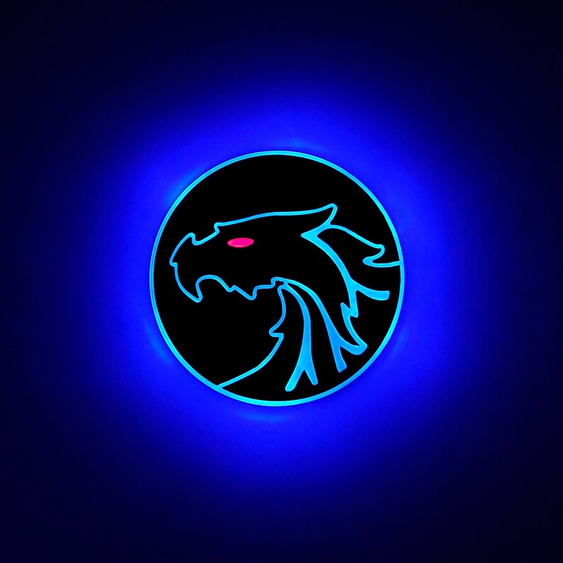 Dragon Head Sign Neon Like Dragon Head Night Light Edge Lit - Etsy