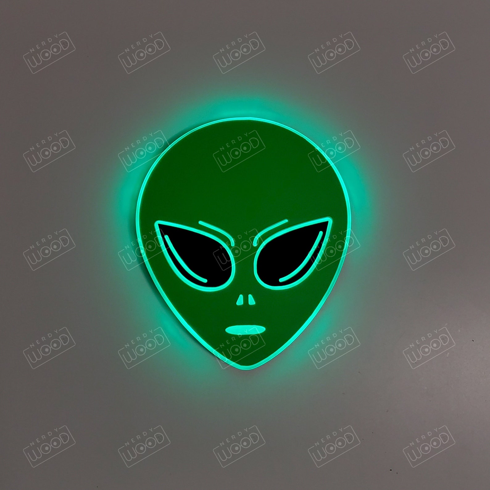 Alien Face Sign Neon Like Alien Night Light Edge Lit LED - Etsy