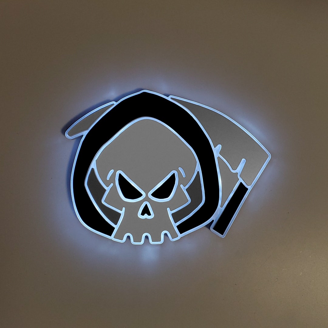 Grim Reaper Sign, Neon Like, Grim Reaper Light, Skull Wall Decor, Skull ...
