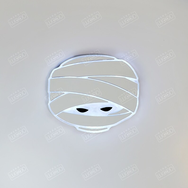 Halloween Cute Mummy Sign Neon Like Mummy Night Light Edge - Etsy