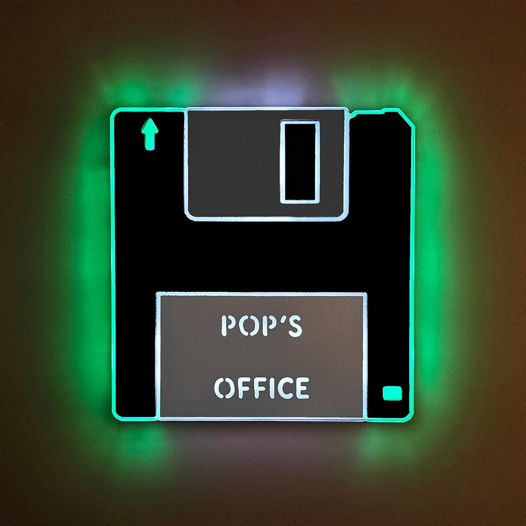 Computer Floppy Disk Light up Wall Sign, Neon Like, Personalized Floppy ...