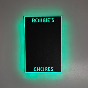 Chalkboard Chores Sign, Personalized, Neon Like, Light Art, Wall Decor ...