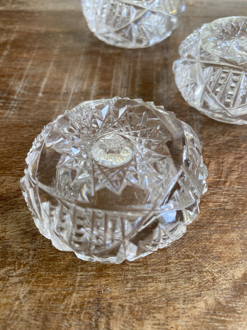 Vintage Glass Salt Cellars Set of 5 - Etsy