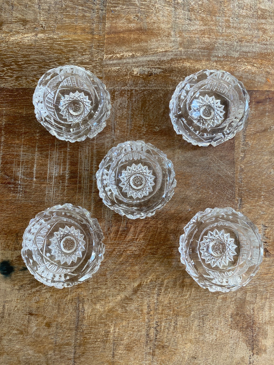 Vintage Glass Salt Cellars Set of 5 - Etsy