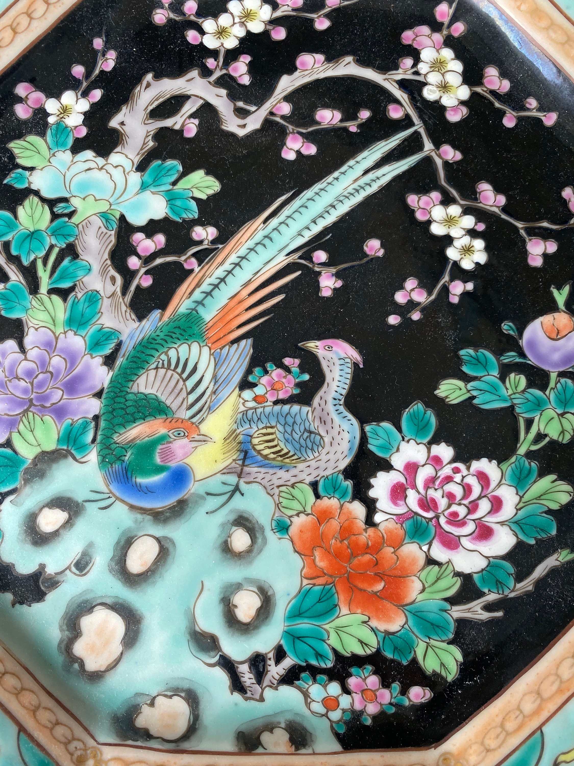 Vintage Octagon Asian Platter - Etsy