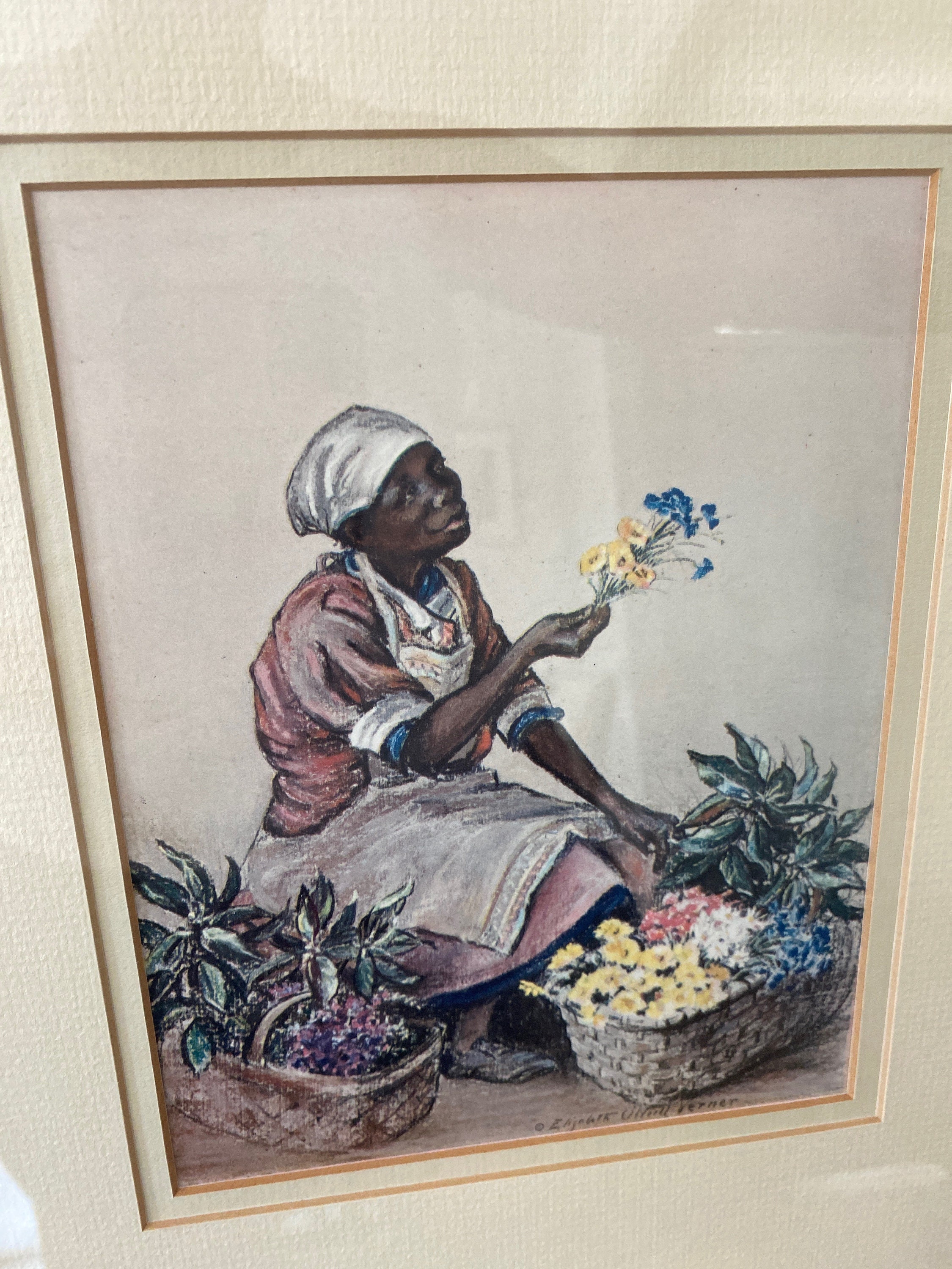 Elizabeth Oneill Verner Mary Washington Flower Lady Print Framed - Etsy