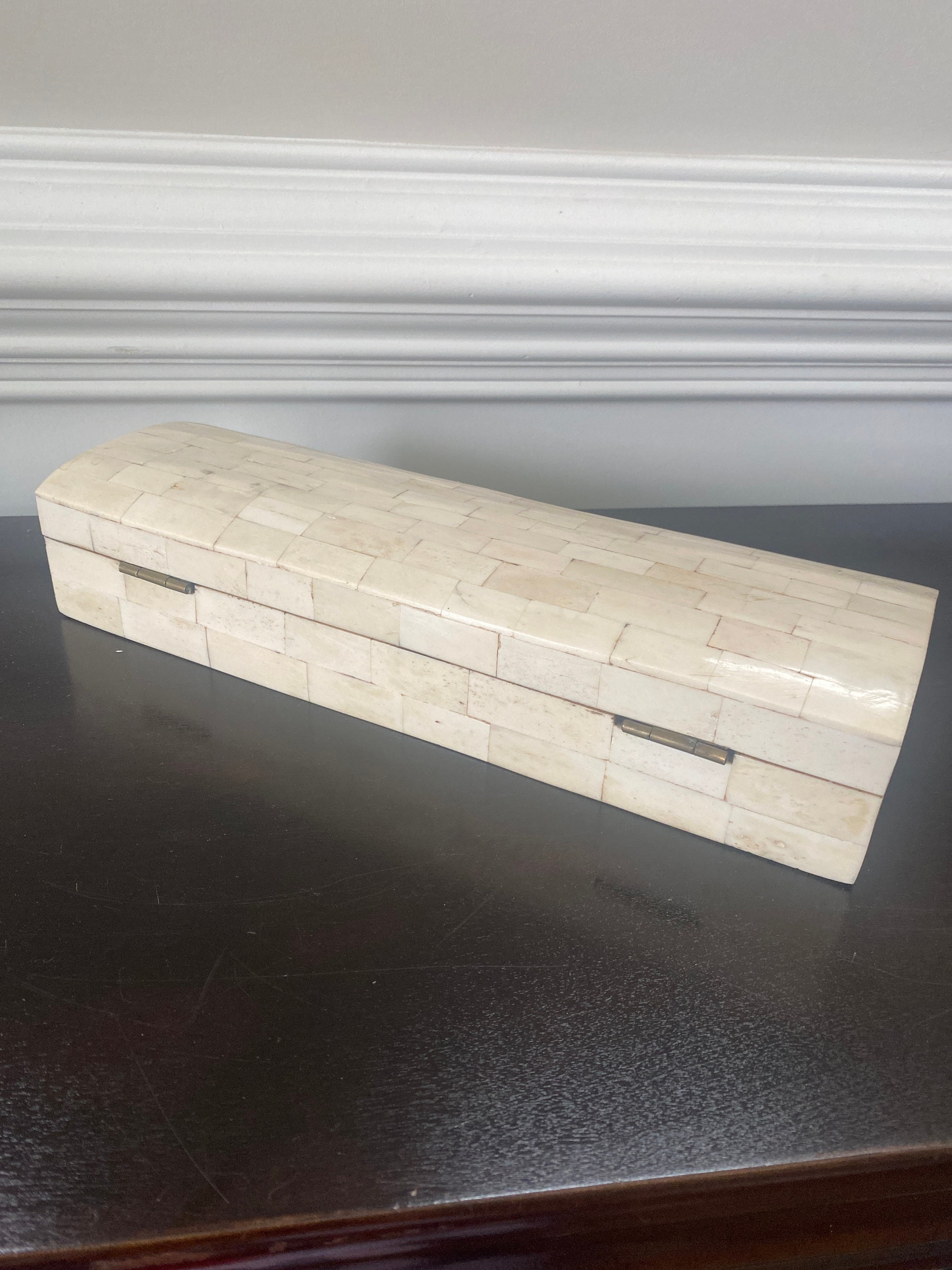 Vintage Bone and Wood Box - Etsy