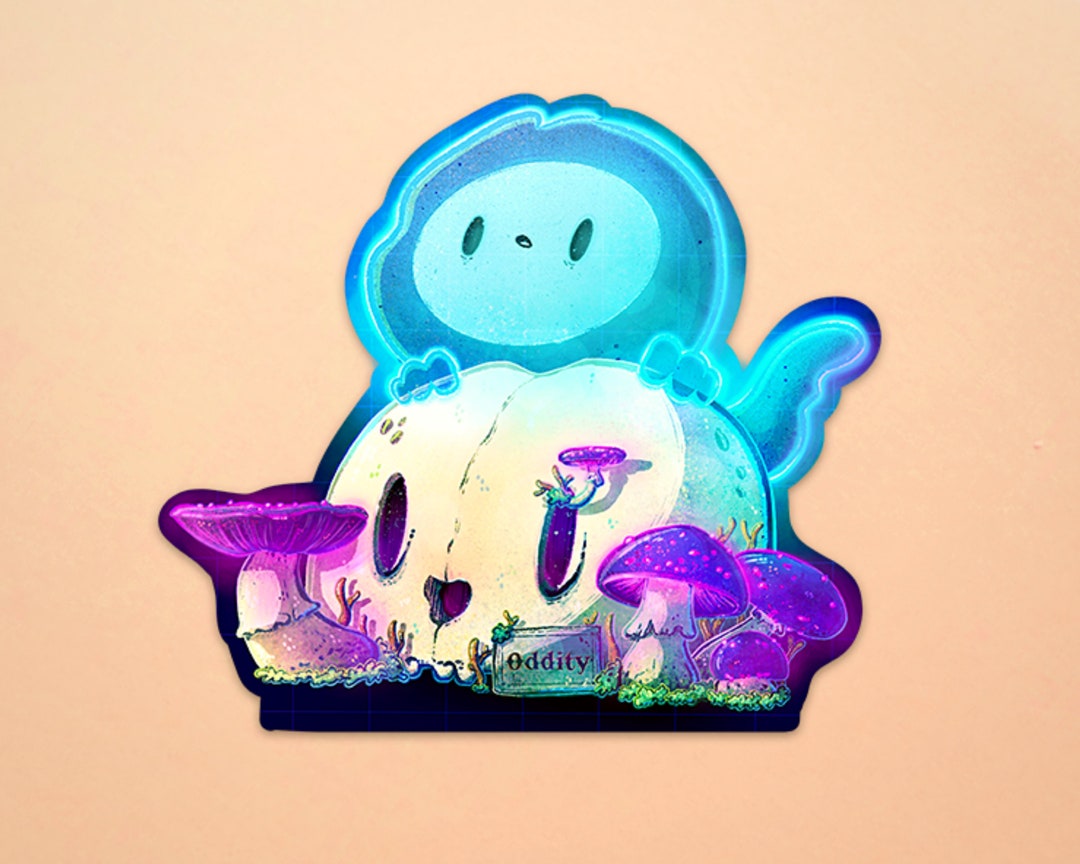 Ghost Sticker, Skull Sticker, Mushroom Sticker, Ghost Illustration ...