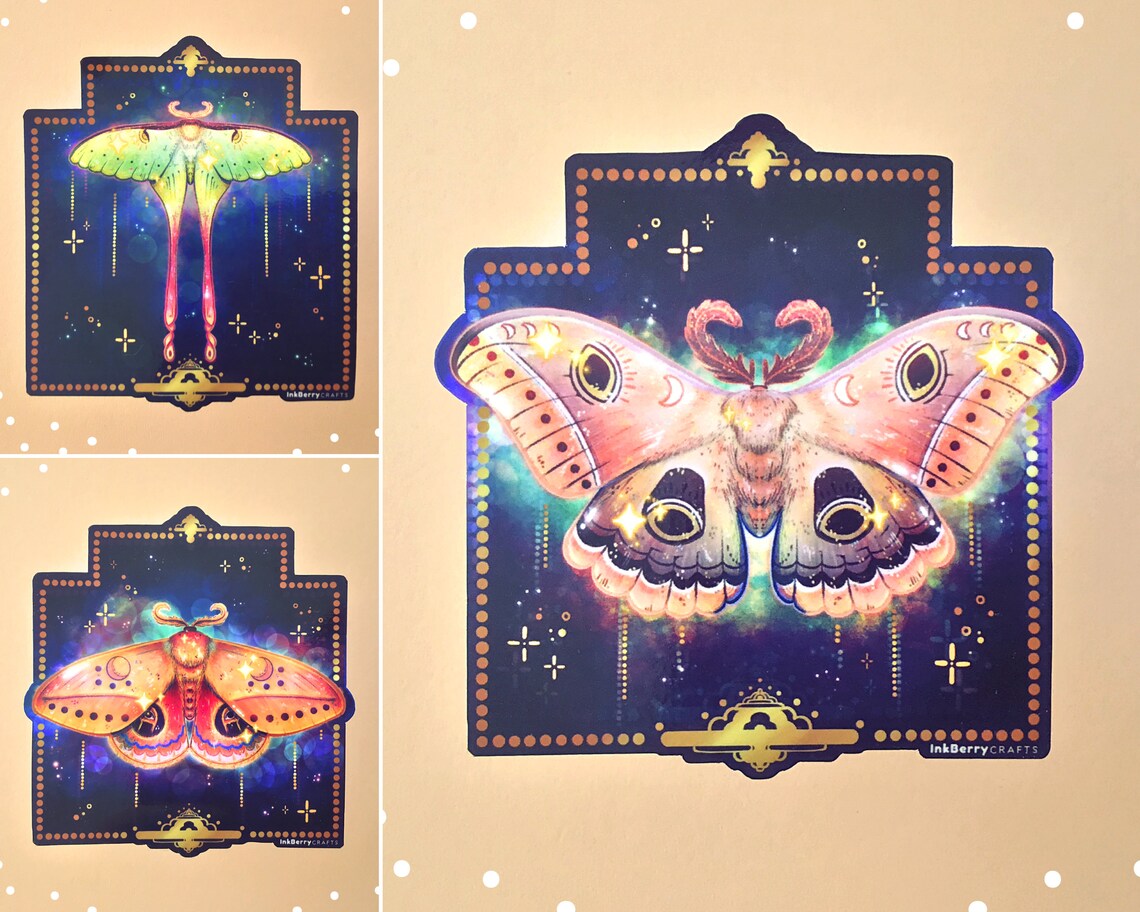 Moth Sticker Insect Sticker Moth Illustration Laptop | Etsy