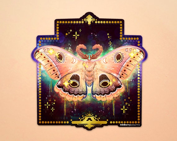 Moth Sticker Insect Sticker Moth Illustration Laptop - Etsy